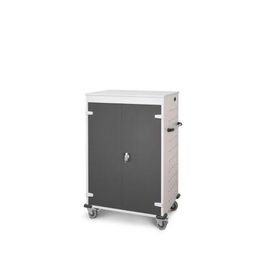 Laptopwagen mit Ladefunktion, 2-Punkt-Verriegelung, Feststellbremse, 20 F&auml;cher, B 920 x T 500 x H 1250, tiefschwarz