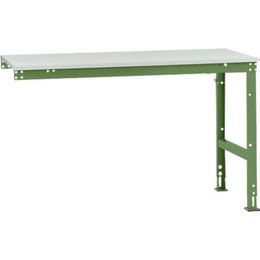 Manuflex Ansatztisch UNIVERSAL Standard, 1500 x 800 mm, Melamin lichtgrau, resedagr&uuml;n