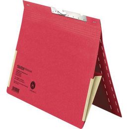 Pendelhefter Falken, Format A4, f&uuml;r bis zu 200 Blatt, 2 F&auml;cher, Schlitzstanzung, Beh&ouml;rdenheftung, Tasche, Recycling-Karton, rot, 50 St&uuml;ck