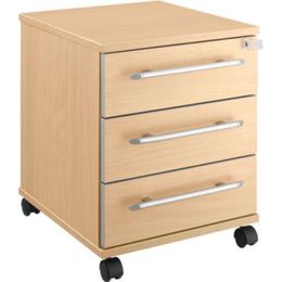 Sch&auml;fer Shop Sch&auml;fer Shop Select Rollcontainer Moxxo IQ 333, 3 Sch&uuml;be, B 410 x T 495 x H 510 mm, abschlie&szlig;bar, Ahorn-Dekor