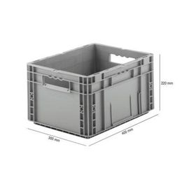Sch&auml;fer Shop Euro Box Serie MF 4220, aus PP, Inhalt 19,7 L, Durchfassgriff, grau
