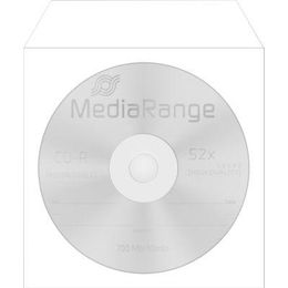 MediaRange CD-/DVD-Papierh&uuml;llen, selbstklebende Lasche, Sichtfenster, wei&szlig;, 100 St&uuml;ck