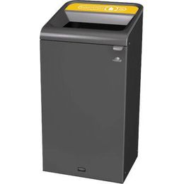 Recyclingstation Rubbermaid Configure, f&uuml;r Kunststoff, 87 l, Magnetverbindung, B 495 x T 489 x H 975 mm, gelb