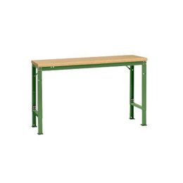 Manuflex Grundtisch UNIVERSAL Spezial, 1500 x 800 mm, Multiplex natur, resedagr&uuml;n