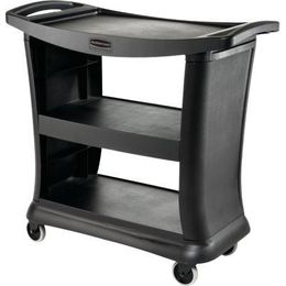 Rubbermaid Executive-Serie Servicewagen, 3 Etagen, bis 135 kg, ergonomische Griffe, schwarz
