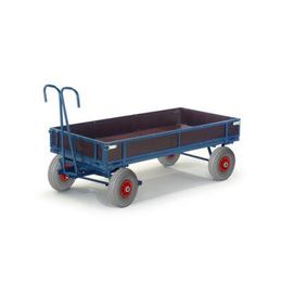 ROLLCART Handpritschenwagen, f&uuml;r den Innenbereich, mit Bordw&auml;nden, Luftreifen, 1160x760 mm