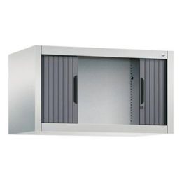 C + P Rollladenschrank Omnispace, abschlie&szlig;bar, B 800 x T 420 x H 450 mm, Stahl/Kunststoff, lichtgrau/schwarzgrau