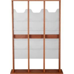 Updated Update Display Boden-Prospektst&auml;nder WoodMagazine, 30 x DIN A4, doppelseitig, Buchenholz, Acrylglas, freistehend, Buche