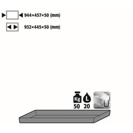 Bodenauffangwanne Stawa-R f&uuml;r ASECOS Chemikalienschr&auml;nke, Stahlblech, B 944 x T 457 x H 50 mm, 20,5 l