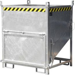 Bauer Silobeh&auml;lter SGK 100, Zugseil-Entleerung, L 1000 x B 1200 x H 1405 mm, 1 m&sup3;, bis 1500 kg, Stahl, feuerverzinkt