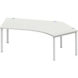 Sch&auml;fer Shop Sch&auml;fer Shop Genius Winkelschreibtisch MODENA FLEX 135&deg;, Ansatz rechts, lichtgrau/wei&szlig;aluminium