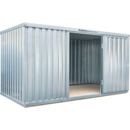 Materialcontainer MC 1400, verzinkt, montiert, mit Holzfu&szlig;boden