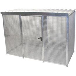 Bauer Gasflaschencontainer, f&uuml;r Au&szlig;enbereich, mit Dach und Einfl&uuml;gelt&uuml;r, feuerverzinkt, f&uuml;r 78 Flaschen