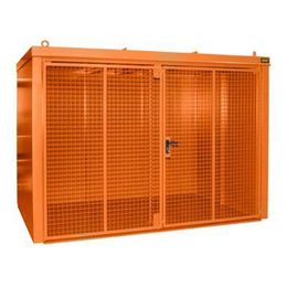 Gasflaschencontainer Bauer GFC-B M5, B 2175 x T 3125 x H 2270, f&uuml;r 96 Gasflaschen, feuerbest&auml;ndig, abschlie&szlig;bar, orange