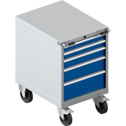 Sch&auml;fer Shop Sch&auml;fer Shop Select Schubladenschrank mit Rollen WSK 36-27, 5 Sch&uuml;be, bis 200 kg, B 717 x T 572 x H 920 mm, wei&szlig;aluminium/enzianblau