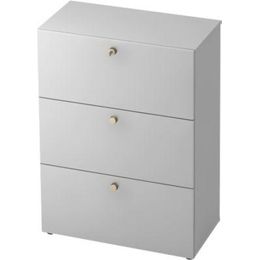 H&auml;ngeregistraturschrank TOPAS LINE, 3 Ordnerh&ouml;hen, mit Vollauszug, lichtgrau/lichtgrau