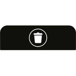 Hinweistafel f&uuml;r konfigurierbare Recyclingstation von Rubbermaid, f&uuml;r 87 Liter Beh&auml;ltereinheit, B 489 x H 203 x T 20 mm, Restm&uuml;ll, schwarz