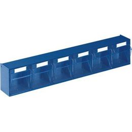Kleinteilemagazin MultiStore, Reihengr&ouml;&szlig;e 6, B 600 x T 75 x H 113 mm, Volumen 2,2 l, stapelbar, Polystyrol, blau/transp.
