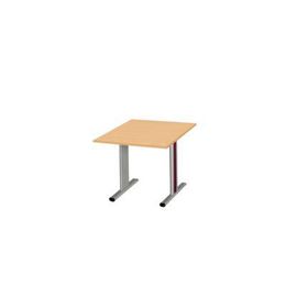 Schäfer Shop Schäfer Shop Select Besprechungstisch Planova Basic, Quadrat, T-Fuß, B 1000 x T 1000 x H 717 mm, Buche/weißaluminium RAL 9006
