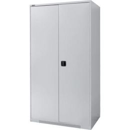 Sch&auml;fer Shop Sch&auml;fer Shop Genius Fl&uuml;gelt&uuml;renschrank FS, Stahl, mit Bel&uuml;ftungsl&ouml;chern, B 1055 x T 620 x H 1950 mm, 5 OH, Wei&szlig;alu/Wei&szlig;alu, bis 500 kg