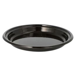 Teller Papstar Circulware by Havel, Mehrweg, rund, ungeteilt, mikrowellen- & sp&uuml;lmaschinengeeignet, recycelbar, &Oslash; 220 x H 26 mm, PP, schwarz, 12 St&uuml;ck