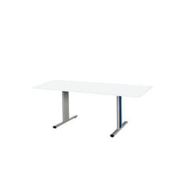 Sch&auml;fer Shop Sch&auml;fer Shop Select Besprechungstisch Planova Basic, Rechteck, T-Fu&szlig;, B 1800 x T 800 x H 717 mm, wei&szlig;/wei&szlig;aluminium RAL 9006