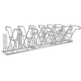 Anlehnparker WSM, 2-seitig, f&uuml;r Reifen bis B 55 mm, B 3240 x T 390 x H 800 mm, Stahl verzinkt, 12 Einstellpl&auml;tze