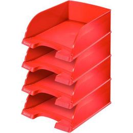 Leitz&reg; Ablagekorb Plus Jumbo 5233, DIN A4, 4 St&uuml;ck, rot