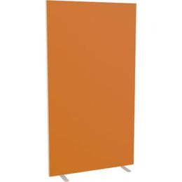 Design-Trennwand PAPERFLOW, Stoffbespannung orange, schwer entflammbar gem&auml;&szlig; DIN 4102 (B1), desinfektionsmittelbest&auml;ndig, B 940 x T 390 x H 1740 mm
