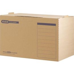 Elba Archivcontainer Tric, bis A4, Frontklappe, stapelbar, B 510 x T 330 x H 360 mm, Wellpappe, naturbraun, 5 St&uuml;ck