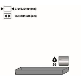 Bodenauffangwanne Stawa-R f&uuml;r ASECOS Sicherheitsschr&auml;nke der UB90 Serie, Edelstahl 1.4301, B 975 x T 620 x H 78 mm, 33 l