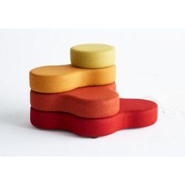 Nowy Styl Sitzsystem TAPA Round II, Stoff, modular, mit Drehmechanismus, B 1090 x H 620 mm, rot/gelb