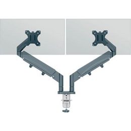 Monitorarm Leitz Ergo Dual, f&uuml;r 2 Displays bis 32" & bis 9 kg, dreh- und neigbar, h&ouml;henverstellbar, Kabelf&uuml;hrung, VESA, dunkelgrau