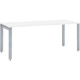 Sch&auml;fer Shop Sch&auml;fer Shop Select Schreibtisch LOGIN, 4-Fu&szlig;, B 1600 x T 800 x H 740 mm, wei&szlig;/wei&szlig;alu