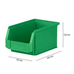 Sch&auml;fer Shop Sichtlagerkasten SSI Sch&auml;fer Serie PROFI LF 221, Polypropylen, L 234 x B 150 x H 122 mm, 2,7 l, gr&uuml;n