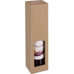 Weinkarton Colompac SAWP, f&uuml;r 1 Flasche, L 93 x B 93 x H 374 mm, Wellpappe, kraft-braun, 10 St&uuml;ck