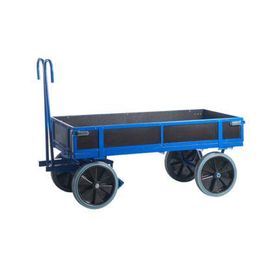 ROLLCART Handpritschenwagen, f&uuml;r den Innenbereich, mit Bordw&auml;nden, Vollgummi, 1160x760 mm