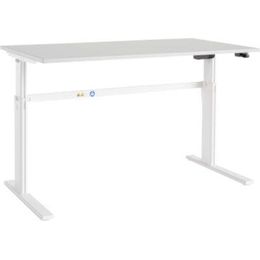Sch&auml;fer Shop Sch&auml;fer Shop Select Schreibtisch Moxxo IQ, elektrisch h&ouml;henverstellbar, Rechteck, C-Fu&szlig;, B 1800 x T 800 x H 725-1185 mm, lichtgrau/wei&szlig;
