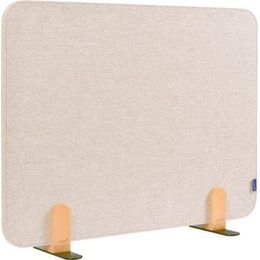 Legamaster Akustik-Tischtrennwand Elements, PET-Kern, Stoffoberfl&auml;che pinnbar, inkl. 2 Fu&szlig;halterungen, B 800 x H 600 x T 21 mm, soft beige