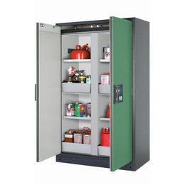 Sicherheitsschrank Typ 90 ASECOS Q-CLASSIC-90, Fl&uuml;gelt&uuml;ren, Front Resedagr&uuml;n, B 1193 x T 615 x H 1953 mm