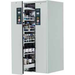 Sicherheitsschrank Typ 90 ASECOS V-MOVE-90, 2 Vertikalausz&uuml;ge, lichtgrau/lichtgrau
