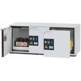 Sicherheitsunterbauschrank Typ 90 ASECOS UB-ST-90, 1 Schublade, 2 Fl&uuml;gelt&uuml;ren, Front Lichtgrau, B 1402 x T 574 x H 600 mm
