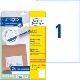 Avery Zweckform Universal-Etiketten 6119, ultragrip, 210 x 297 mm, 25 + 5 St&uuml;ck