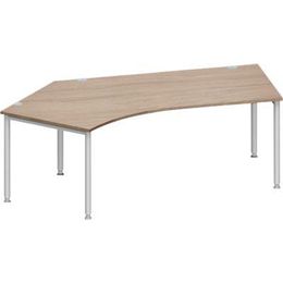 Sch&auml;fer Shop Sch&auml;fer Shop Genius Winkelschreibtisch MODENA FLEX 135&deg;, Ansatz links, Eiche/wei&szlig;aluminium