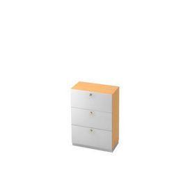 H&auml;ngeregistraturschrank, 3 OH, B 800 x T 420 mm, Buche-Dekor/silber