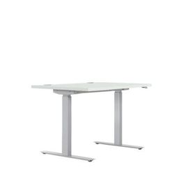 Schreibtisch ERGO DRIVE ED 470, elektrisch h&ouml;henverstellbar, Rechteck, T-Fu&szlig;, B 1200 x T 800 x H 692-1147 mm, lichtgrau/wei&szlig;aluminium RAL 9006