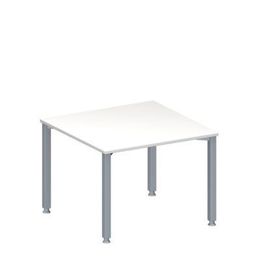 Sch&auml;fer Shop Sch&auml;fer Shop Genius Anbautisch MODENA FLEX, h&ouml;henverstellbar, Quadrat-Form, 4-Fu&szlig;-Quadratrohr, B 1000 x T 1000 mm, wei&szlig;