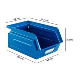 Sch&auml;fer Shop Sch&auml;fer Shop Select Sichtlagerkasten, 0,9 l, 2,5 kg, L 163 x B 102 x H 75 mm, Stahl, RAL 5015 (himmelblau)