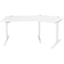 Sch&auml;fer Shop Sch&auml;fer Shop Genius Winkelschreibtisch AERO FLEX, elektrisch h&ouml;henverstellbar, 135&deg; Winkel rechts, B 2165 mm, wei&szlig;/wei&szlig; + Memorypanel