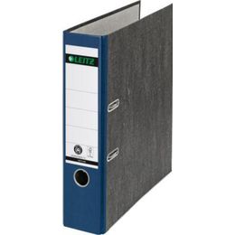 Ordner Leitz&reg; 1080, DIN A4, R&uuml;ckenbreite 80 mm, Griffloch, geklebtes R&uuml;ckenschild, Hartpappe, 1 St&uuml;ck, blau